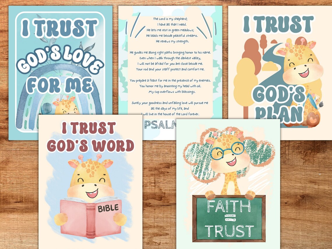 Psalm 23 Kid's Bundle, Psalm 23 Coloring Pages, Memory Verse Cards ...