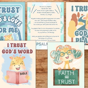 Psalm 23 Kid's Bundle, Psalm 23 Coloring Pages, Memory Verse Cards ...