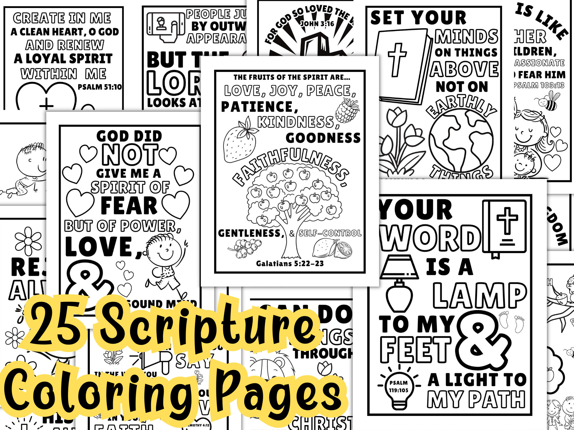 Printable Scripture Coloring Kid's Morning Activity, Christian ...