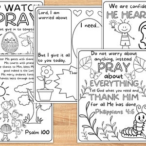 Printable Prayer Coloring Kid's Morning Activity, the Lord's Prayer ...