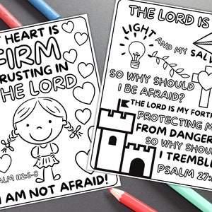 Faith Over Fear Bible Coloring Pages for Children, Coloring Scripture ...