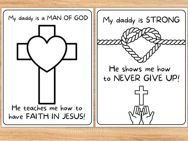 Christian Father's Day Printable for Kids, Faith Gift for Dad From Kids ...