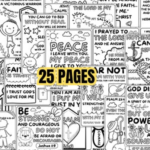 Faith Over Fear Bible Coloring Pages for Children, Coloring Scripture ...