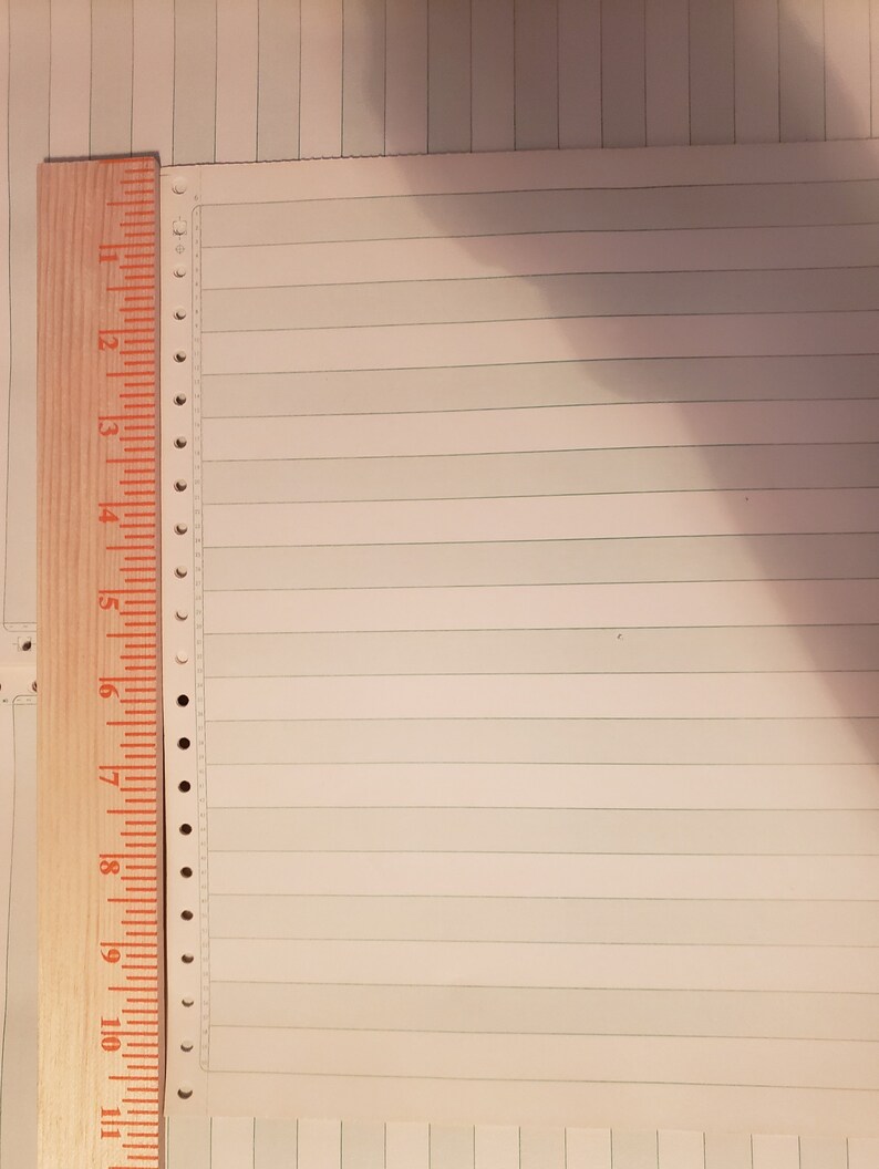 Vintage Rediform Green Bar Dot Matrix Printer Paper 10 Continuous ...