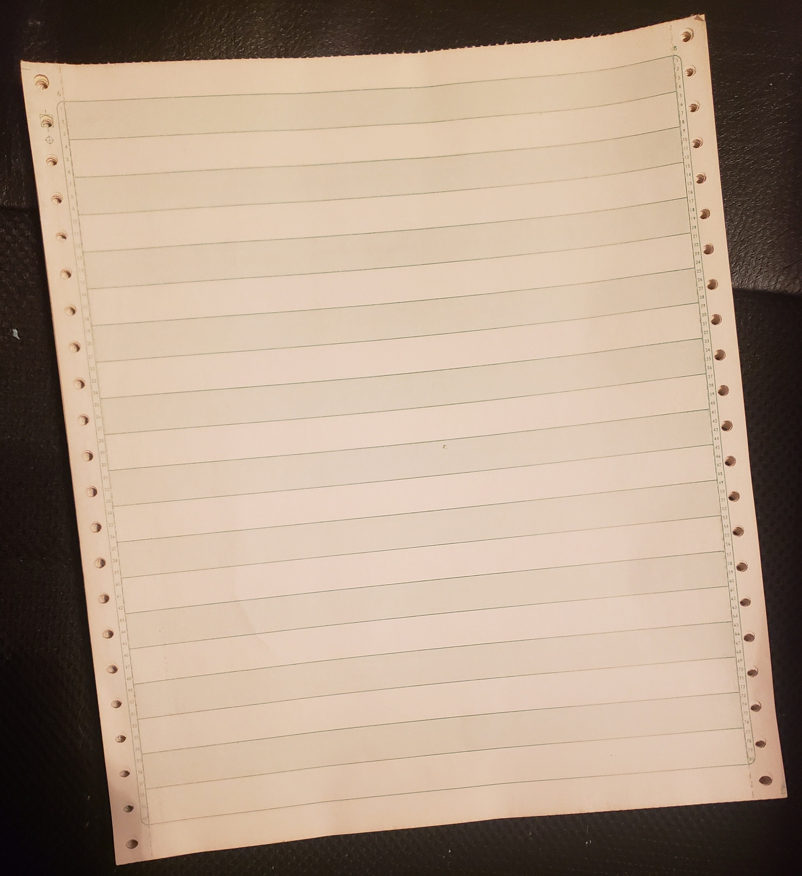 Vintage Rediform Green Bar Dot Matrix Printer Paper continuous Sheets ...