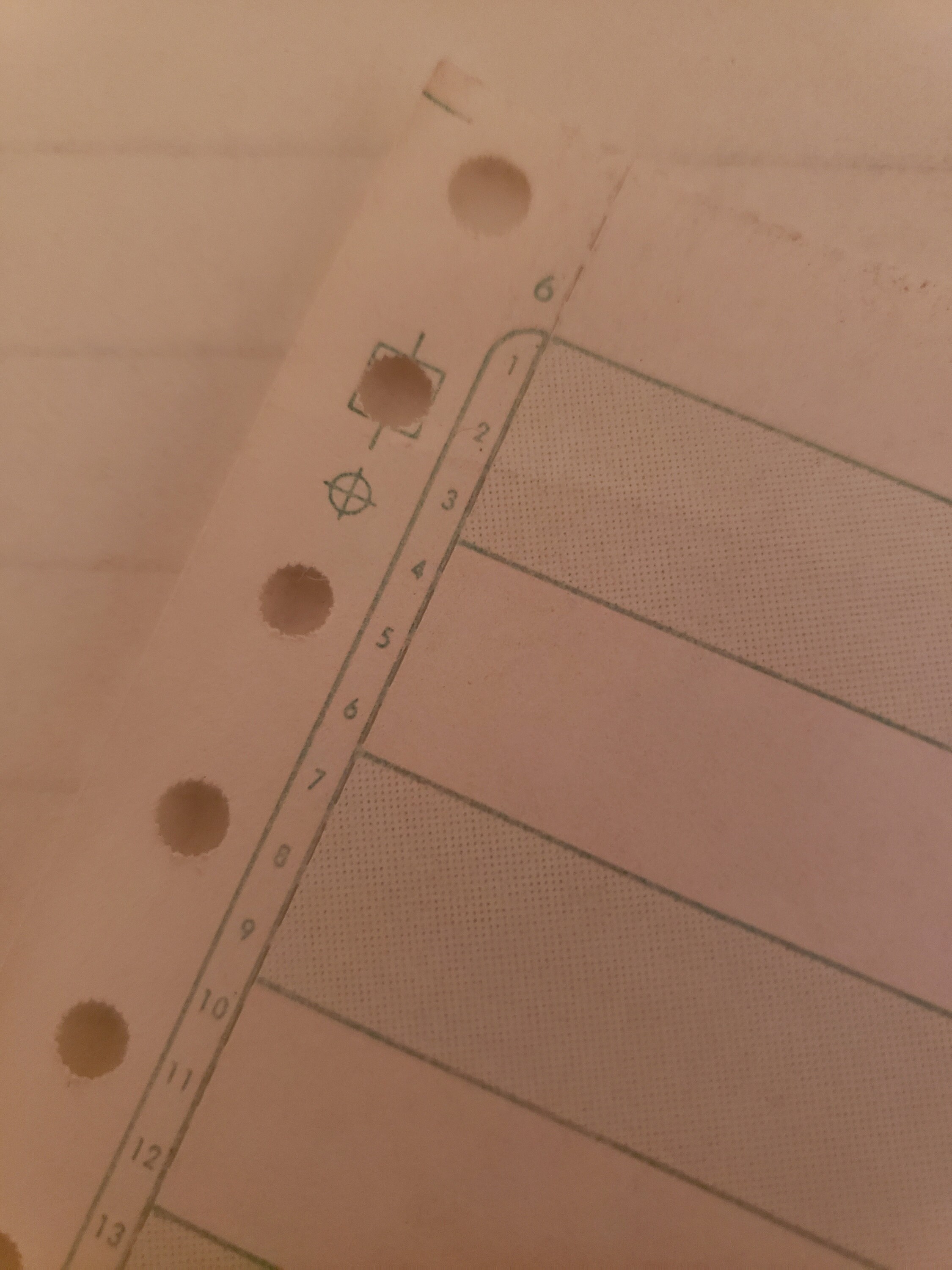 Vintage Rediform Green Bar Dot Matrix Printer Paper continuous Sheets ...