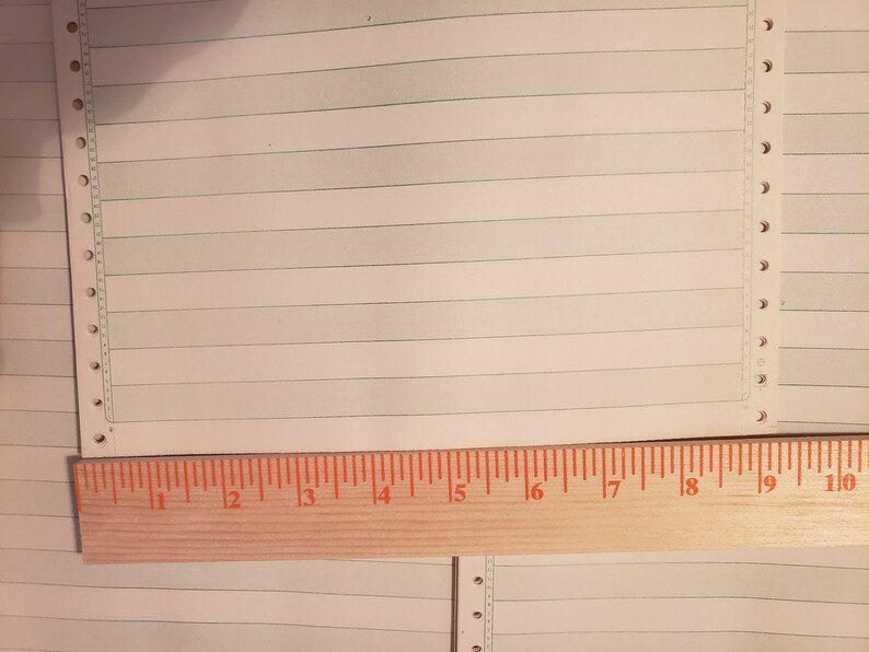 Vintage Rediform Green Bar Dot Matrix Printer Paper continuous Sheets ...