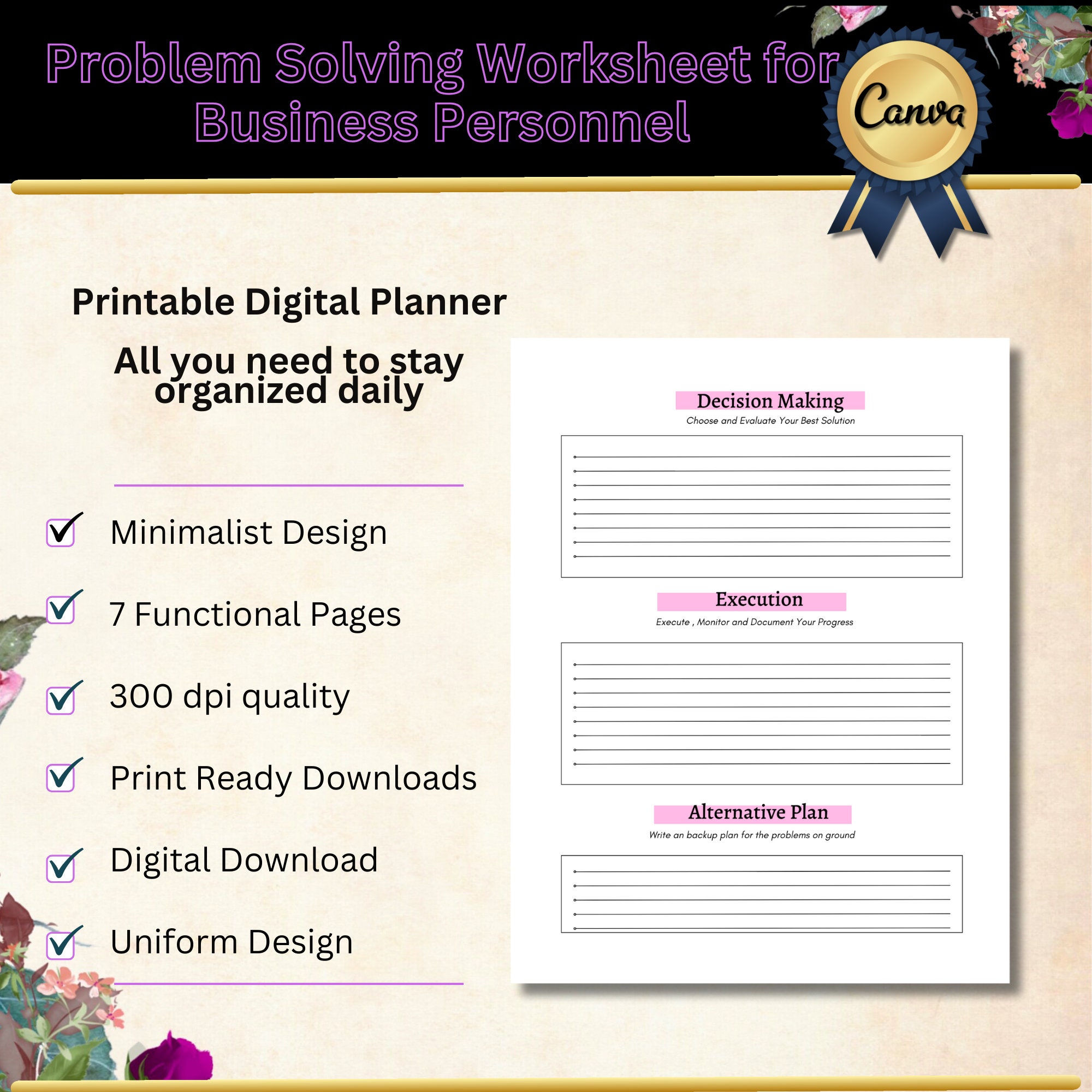Problem Solving Worksheet for Business Personnel, Solution Focused Problem Solving Pack ,problem ...
