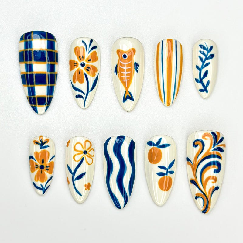 Greek Nail Design - Etsy