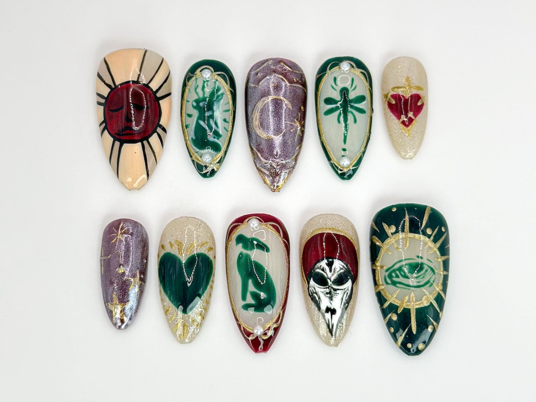 Mystic Gothic Press on Nails | Handmade Tarot-inspired Nail ...