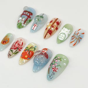 Studio Ghibli Totoro Press on Nails | Handmade Studio Ghibli Nail Art ...