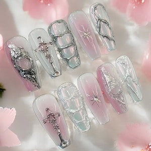 Y2k Press on Nails | Mechanic Press on Nails| Trendy Nails | Bold and ...