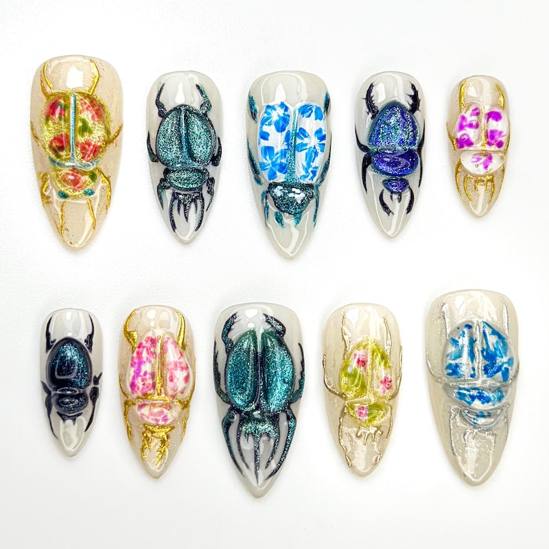 Press on Nail Beetles - Etsy