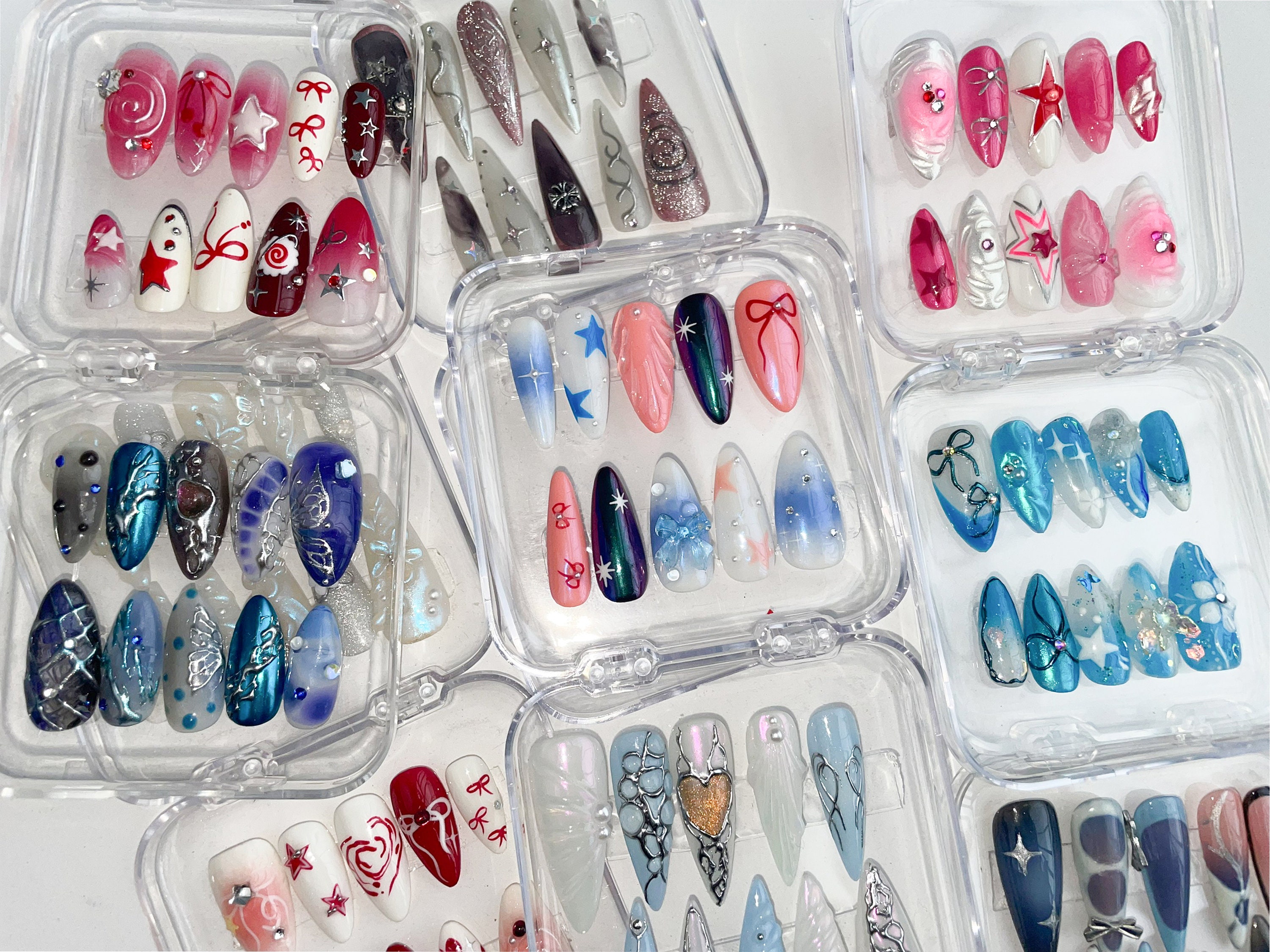 Combo of 3 or 6 Suprised Nail Sets Random Nail Sets Press on Nails ...