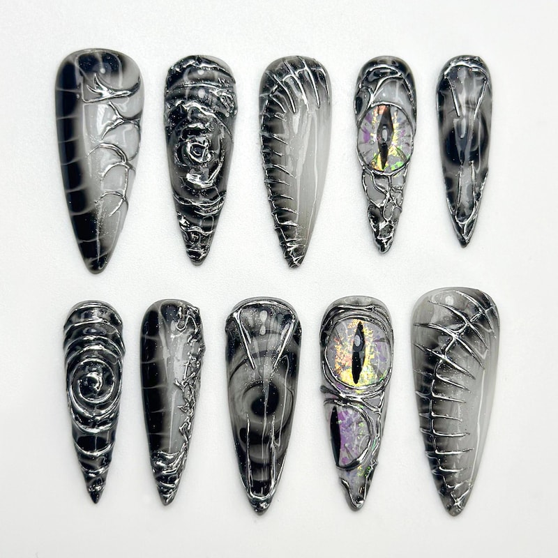 Dragon Nails Nail Art - Etsy