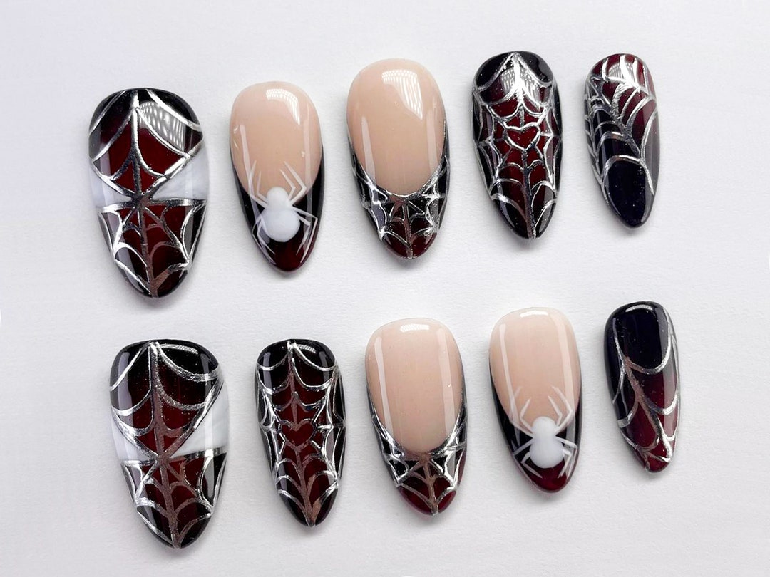 Halloween Spiderman Press on Nails | Acubi-style Nails | Spider ...