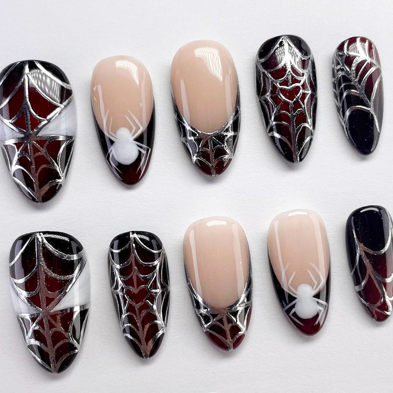 Spiderman Nails - Etsy