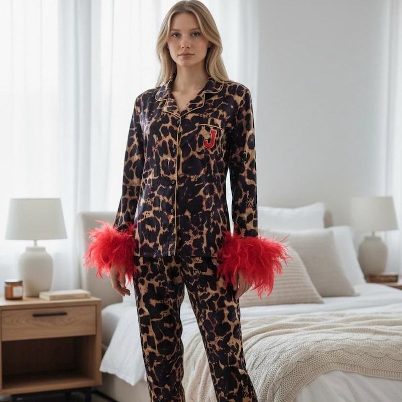 Cheetah and Red Pajamas - Etsy