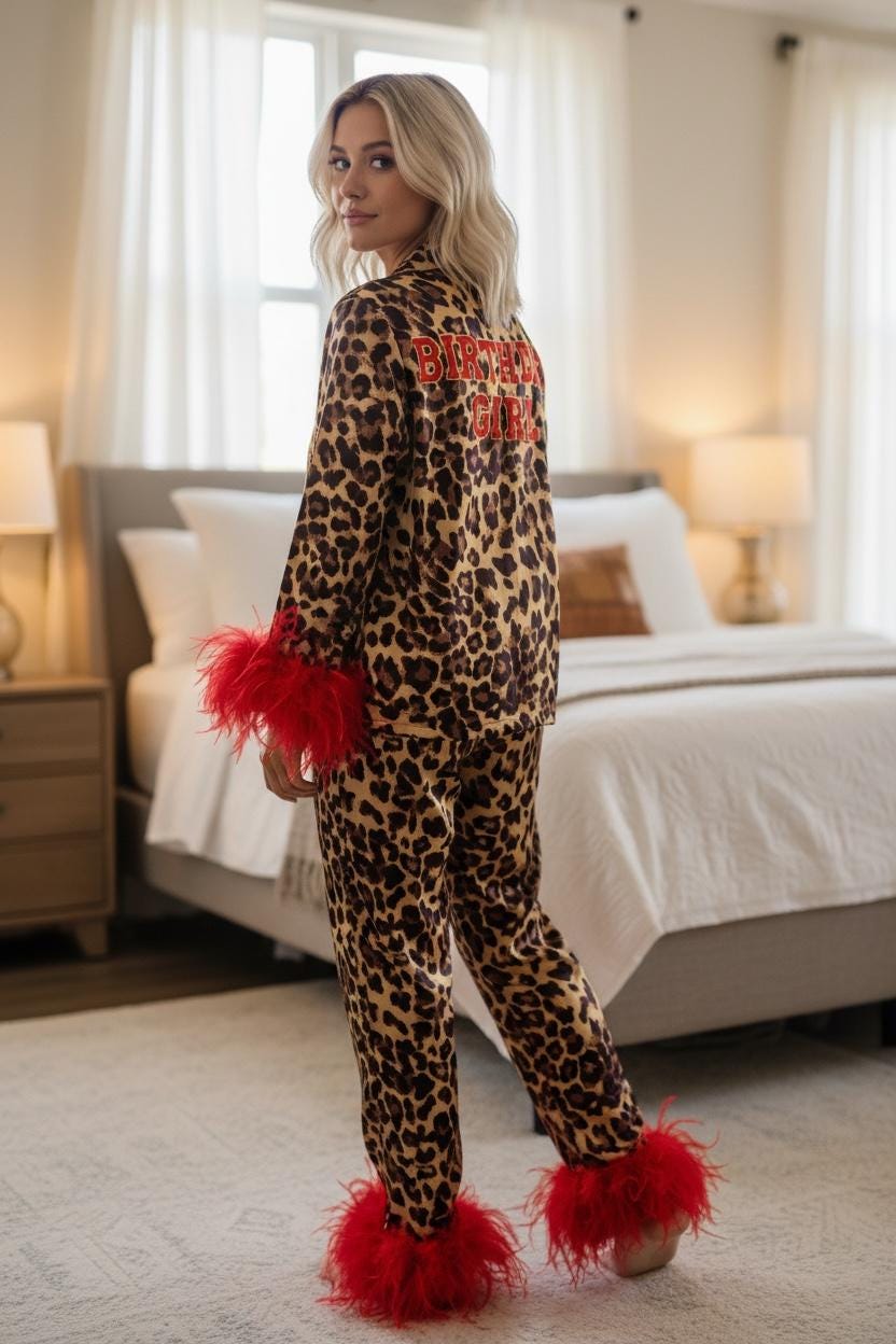 Leopard Pjs/leopard Pajamas/custom Leopard Pjs/cheetah Pjs/birthday ...
