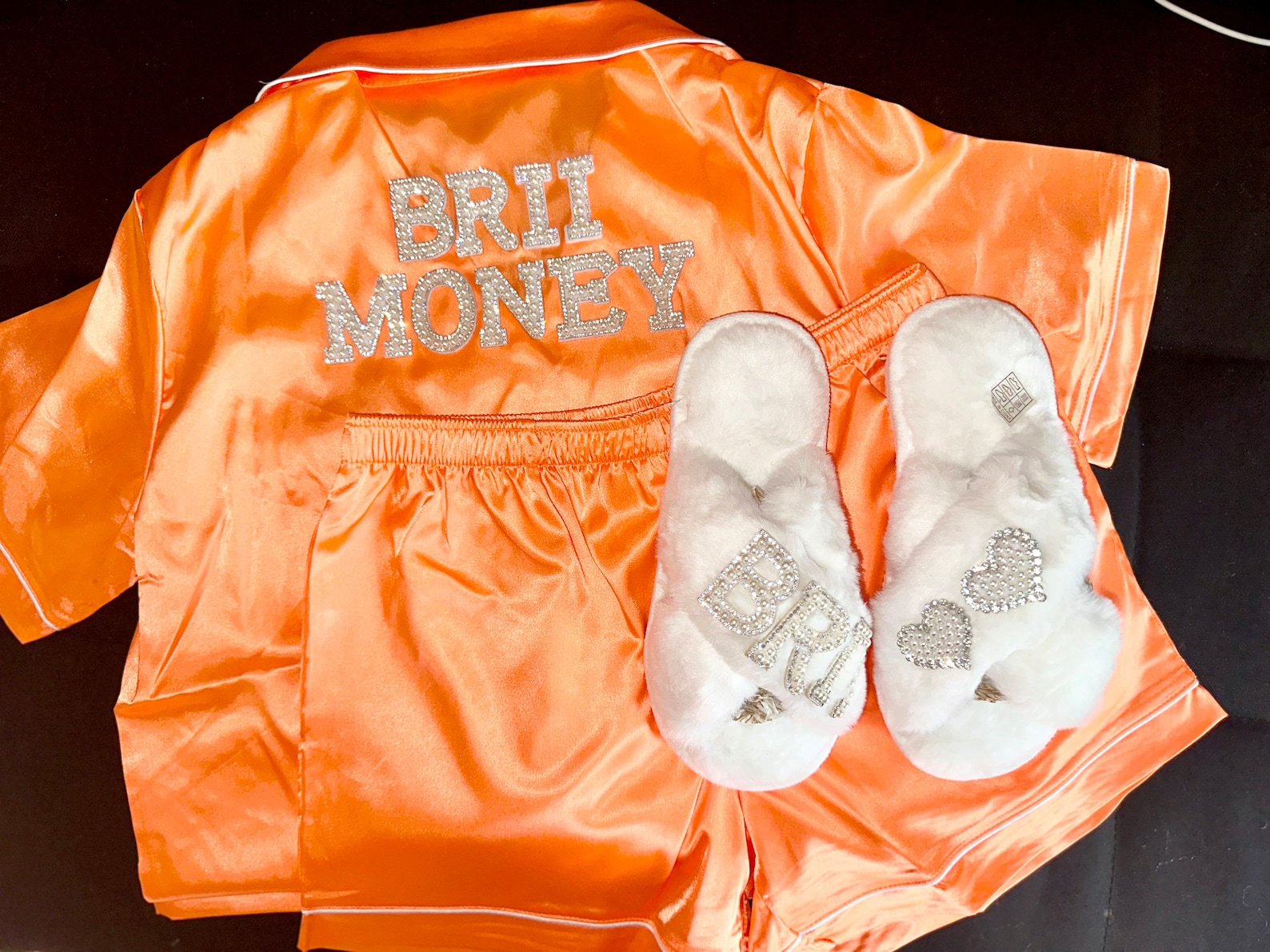 Pearl Lettering PJ Bundle/personalized Pjs & Slippers/customized ...