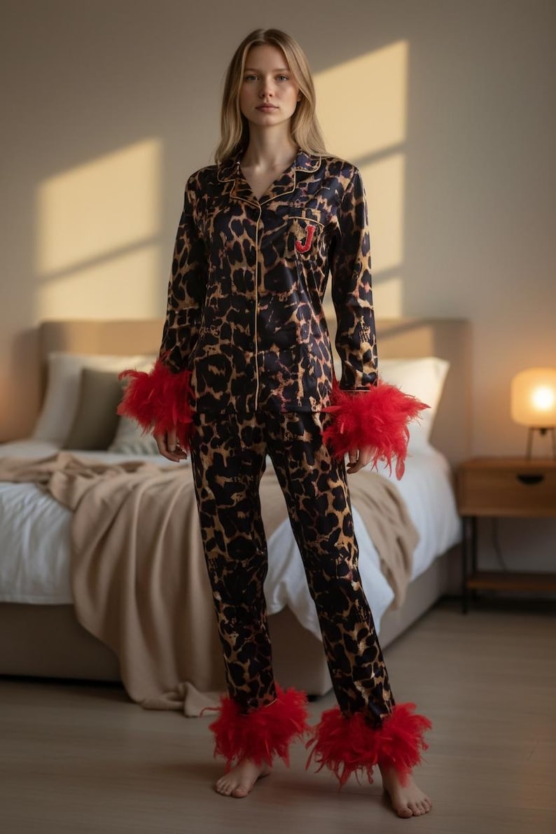 Leopard Pjs/leopard Pajamas/custom Leopard Pjs/cheetah Pjs/birthday ...