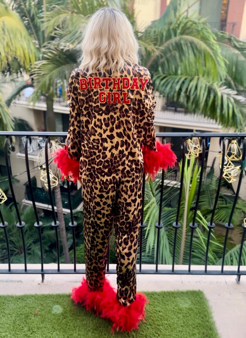 Leopard Pjs/leopard Pajamas/custom Leopard Pjs/cheetah Pjs/birthday ...