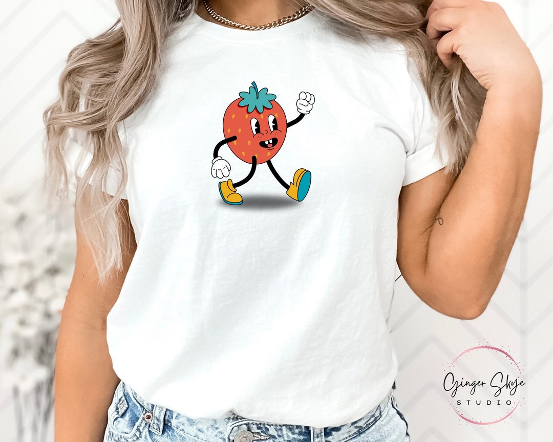 Trendy Strawberry Lover Shirt, Summer Fruit T Shirt, Strawberry Festival Clothes, Funny Retro ...