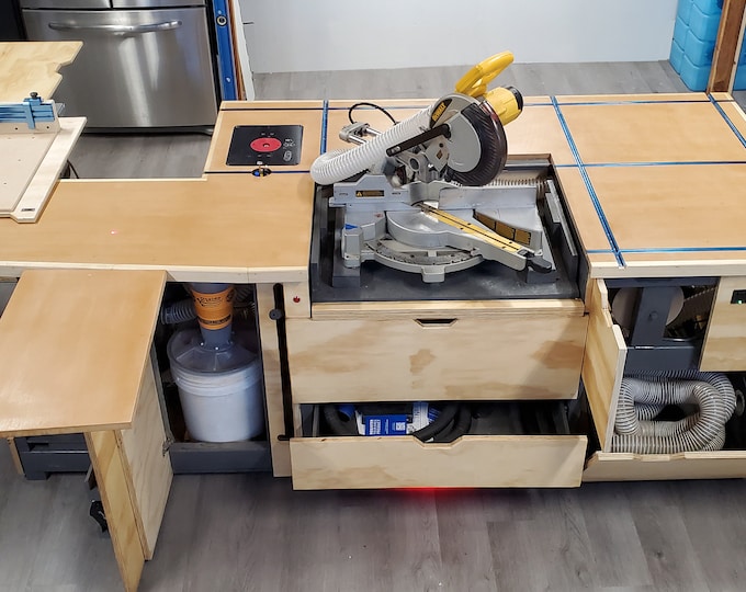 PDF Multitool Mobile Workbench Plans | Miter Saw Flip Top | Table Saw ...