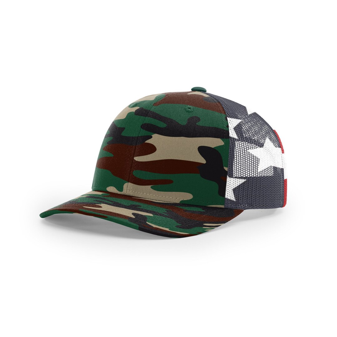 Blank Army Camo/usa Flag Blank Richardson 112P Hat - Etsy