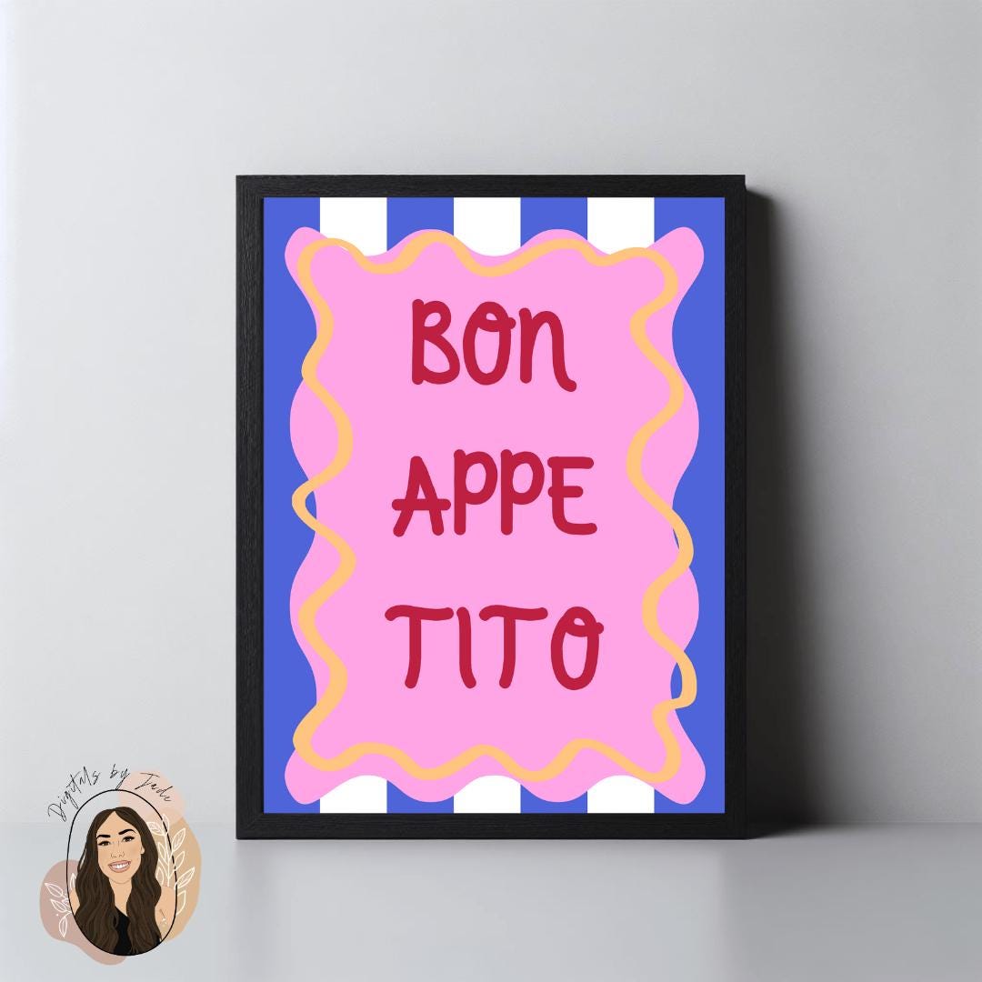 Kitchen Print – Bon Appe Tito Art Print - Dining Room (digital Download ...