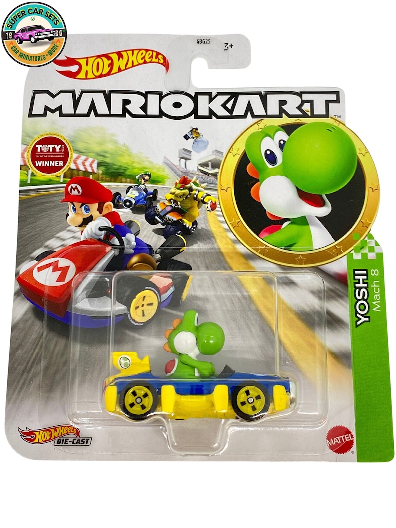 Yoshi Mach 8 Mario Kart Hot Wheels - Etsy