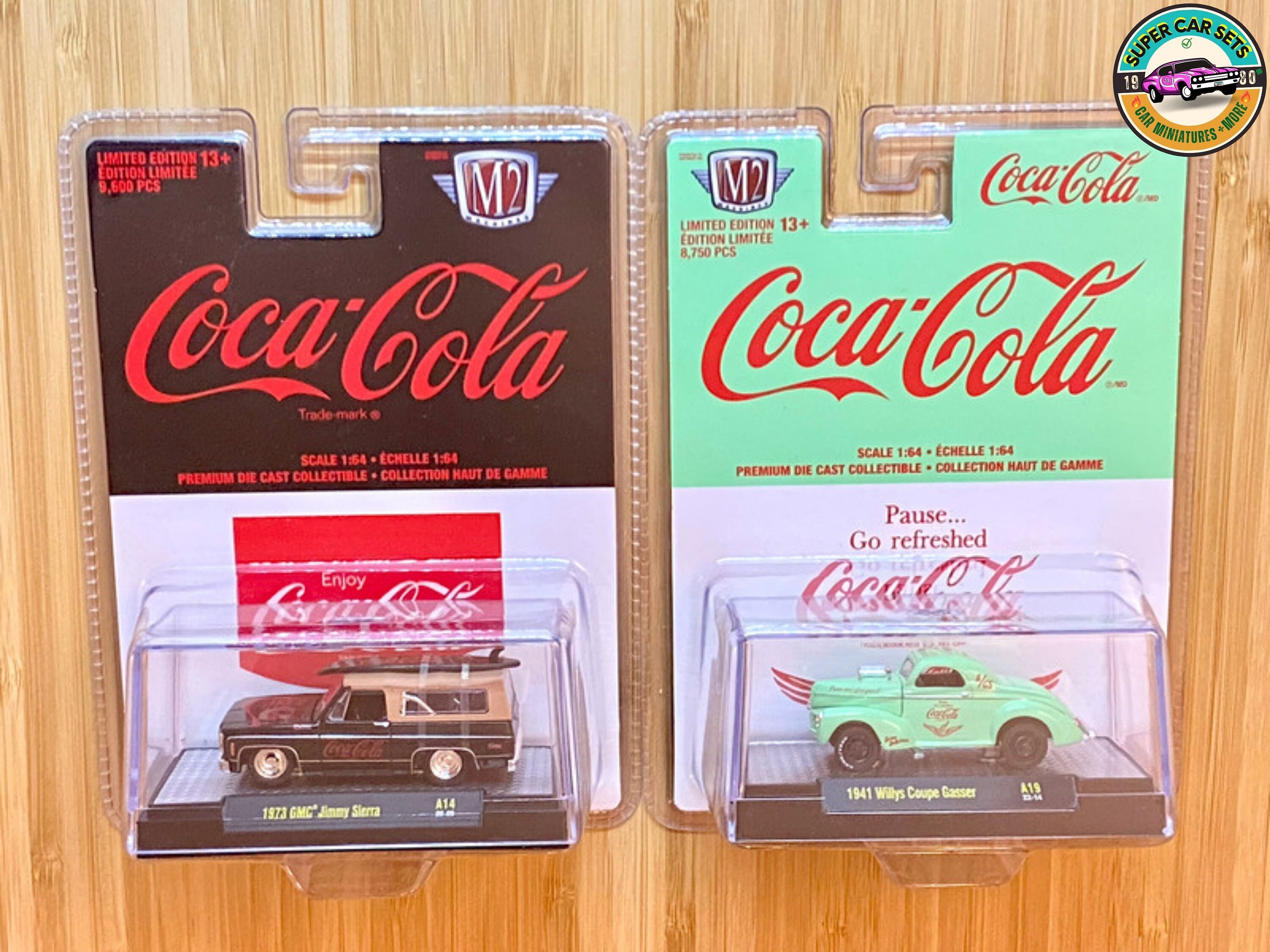 2 Coca cola Cars 1941 Willys Coupe Gasser 1973 GMC Jimmy Sierra Made by M2 Machines Etsy Canada