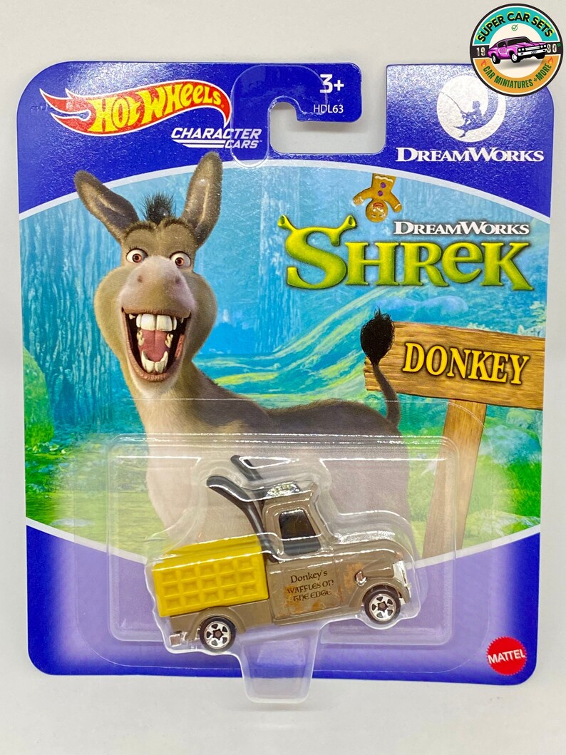 Donkey - Shrek Dreamworks - Hot Wheels Character Cars (card Slightly ...