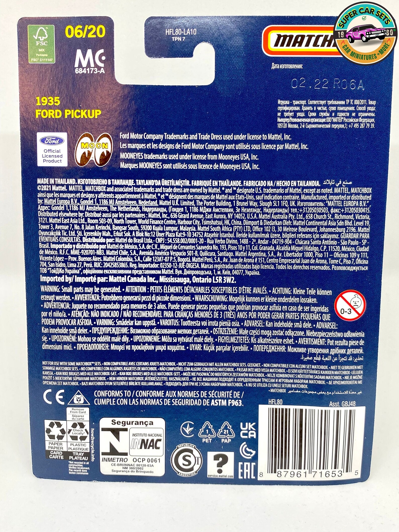 Mooneyes 1935 Ford Pickup Matchbox Collectors - Etsy