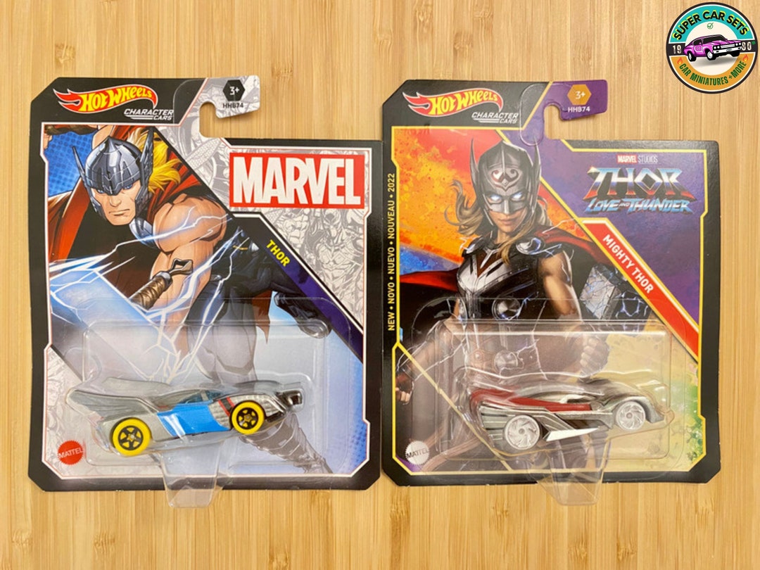 Thor Love and Thunder (thor + Mighty Thor) Hot Wheels Character Cars ...