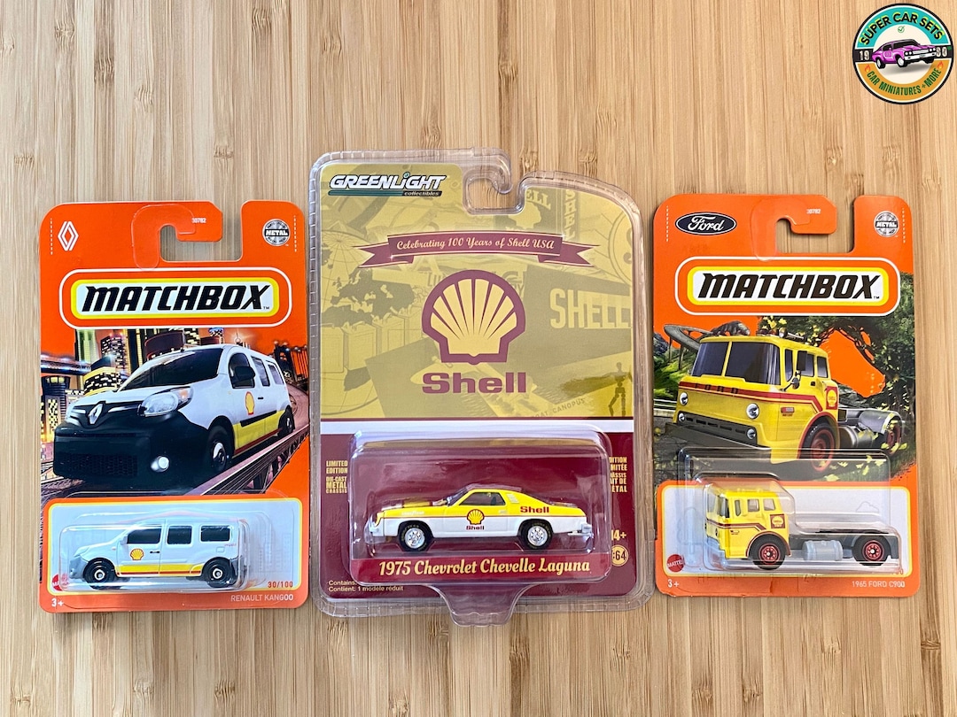 3 SHELL Cars Set - 1975 Chevrolet Chevelle Laguna (greenlight) + 1965 ...