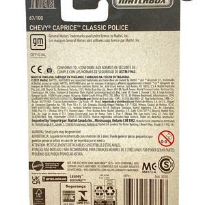 Matchbox - Chevy Caprice Classic Police (67/100) - Etsy