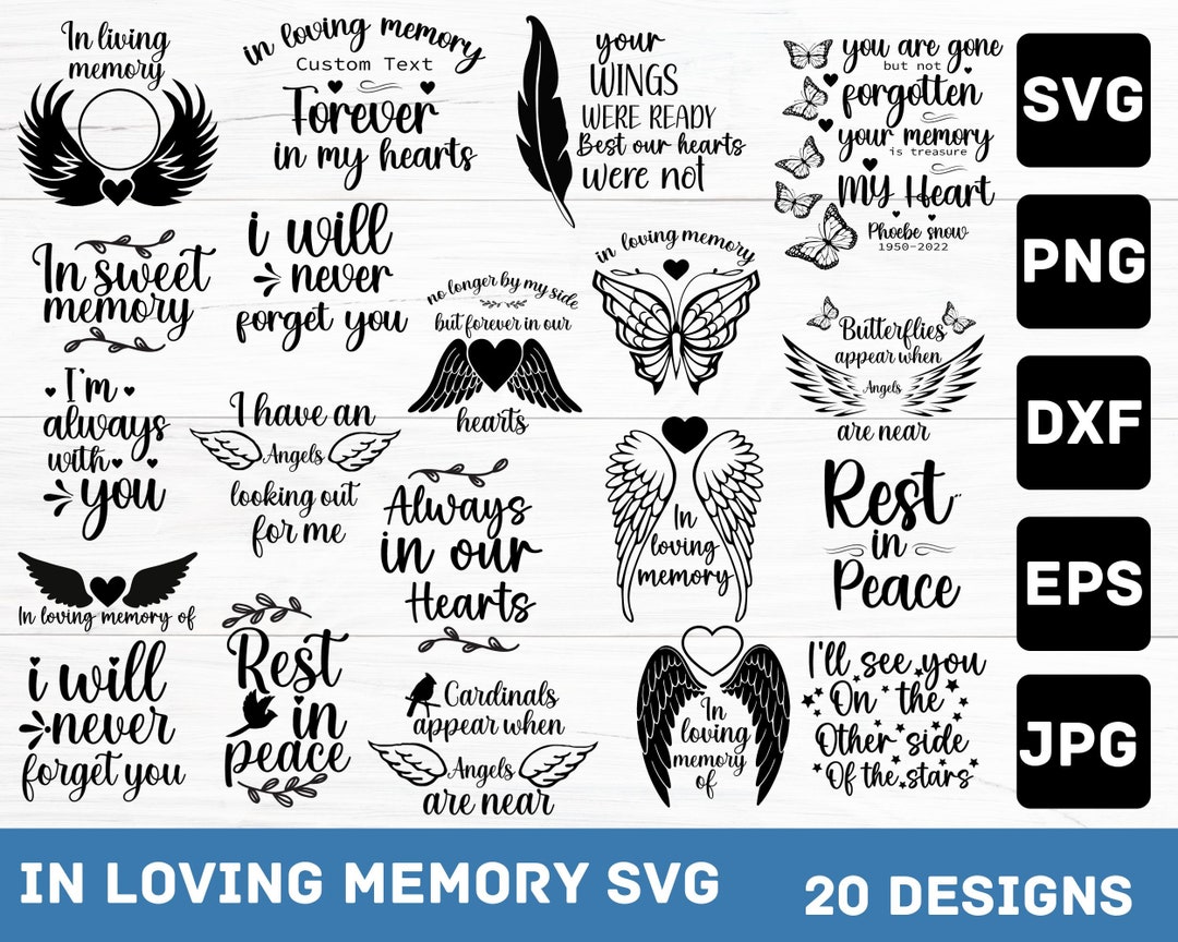 Memorial Svg Bundle,memorial Quotes Svg, Rest in Peace Svg, Cardinal ...