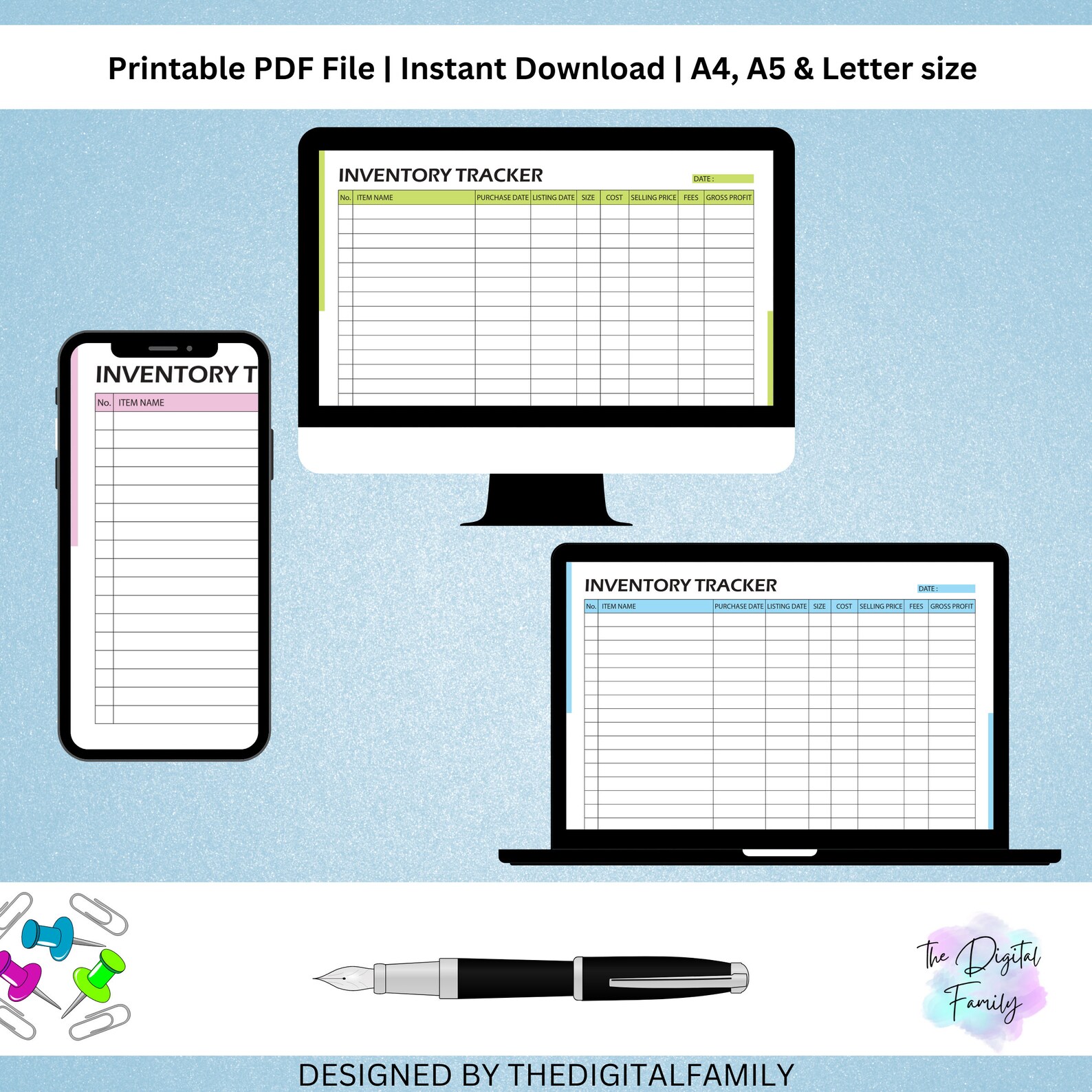 Inventory Tracker Printable, Inventory Sheet, Small Business, Inventory ...