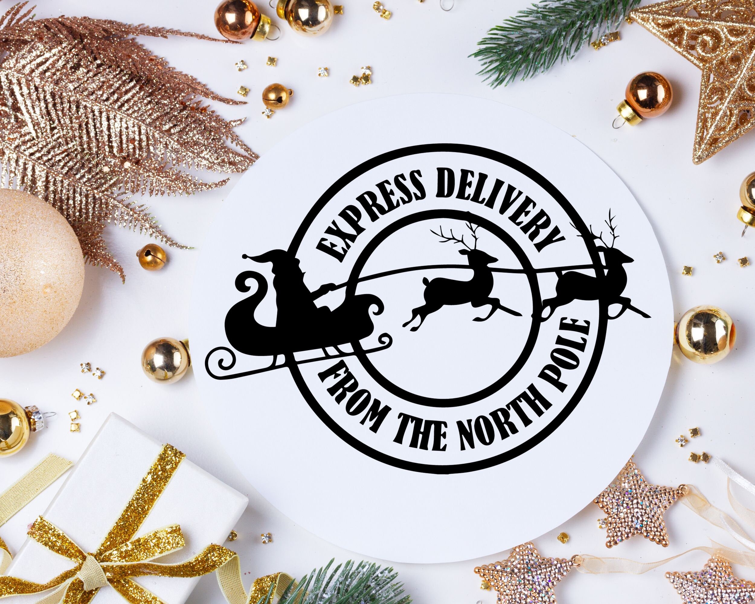 Santa Stamp Svg Bundle North Pole Svg Bundle Christmas Stamp Svg