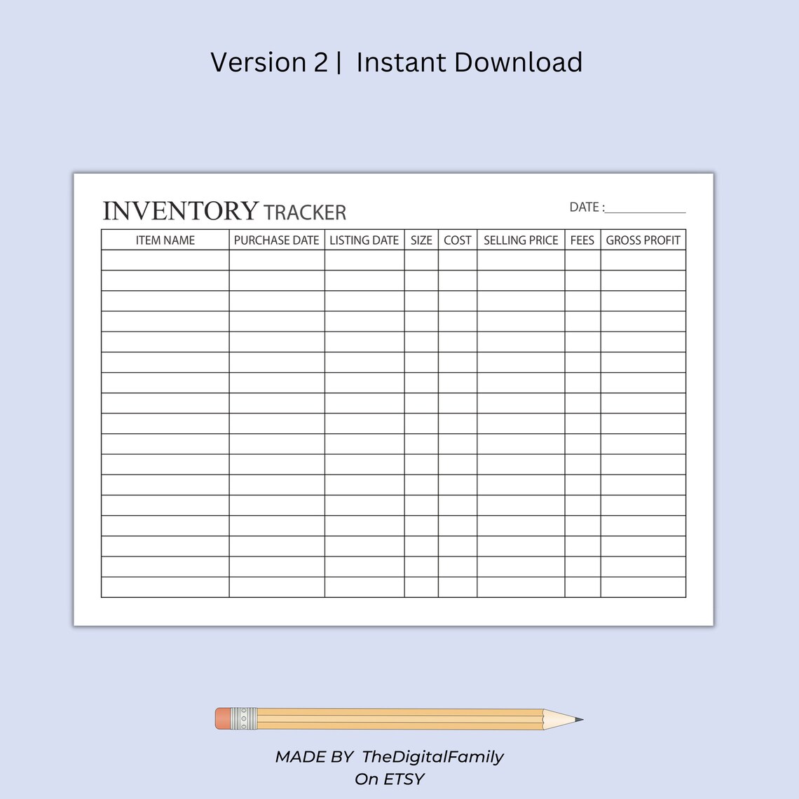 Inventory Tracker Printable Inventory Sheet Small Business - Etsy Canada