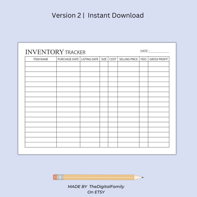 Inventory Tracker Printable Inventory Sheet Small Business - Etsy Canada