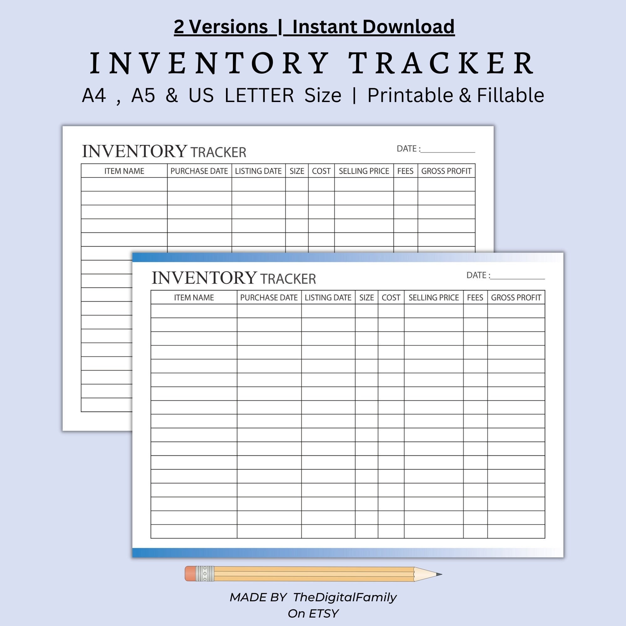 Inventory Tracker Printable Inventory Sheet Small Business - Etsy Canada