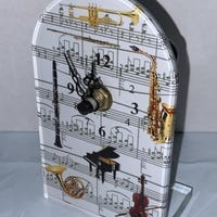 Time for Music! Musical Instruments Wall Clock – Handcrafted Vinyl Art ...