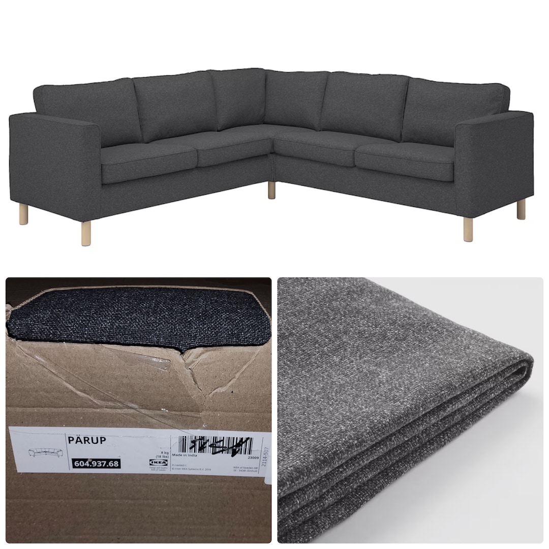 IKEA PÄRUP PARUP Slipcover for 4 Seat Sectional Gunnared Dark Gray 604. ...