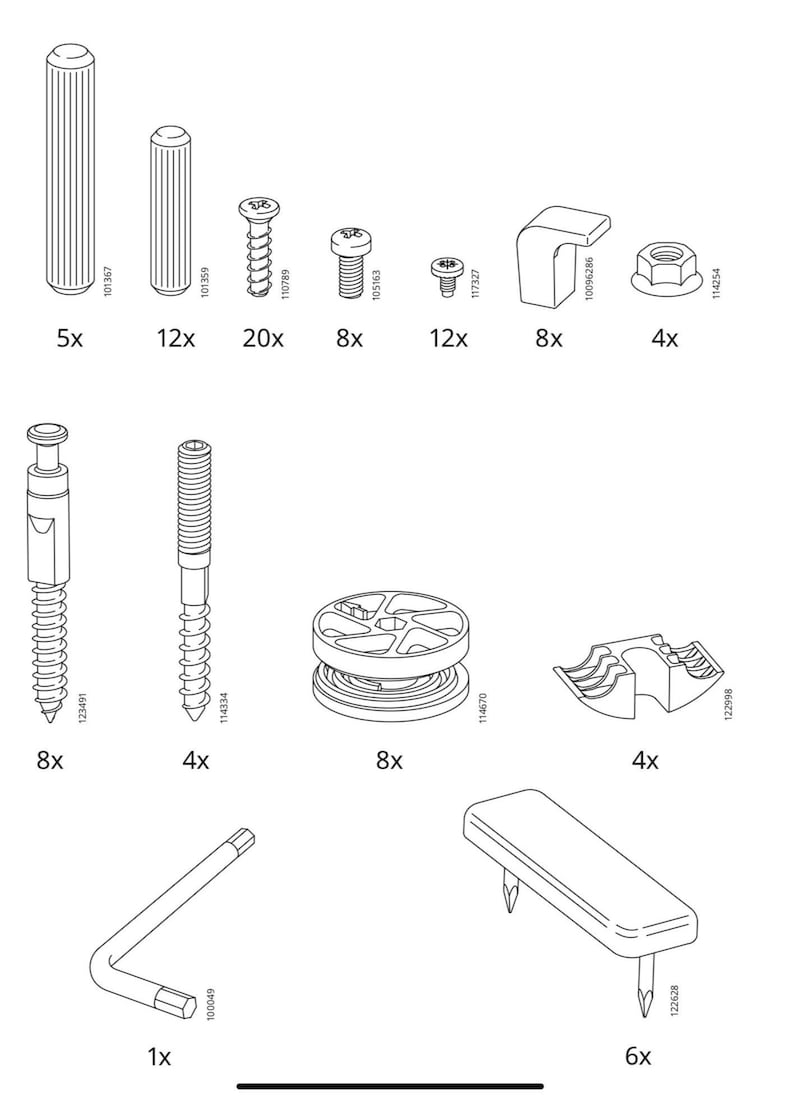 IKEA Malm Repacement Bed Frame Parts HARDWARE HIGH Version King Queen ...