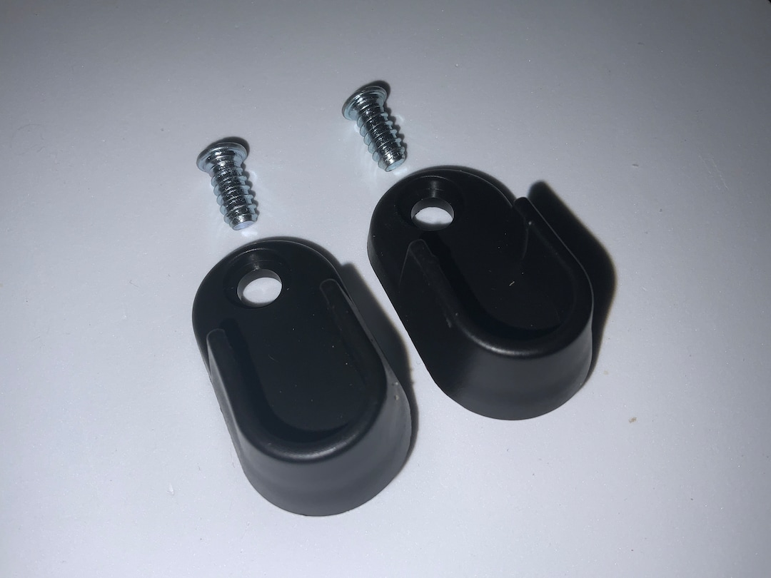 2x IKEA Clothes Rail / Tube Bracket Supports Plastic Black Part ...