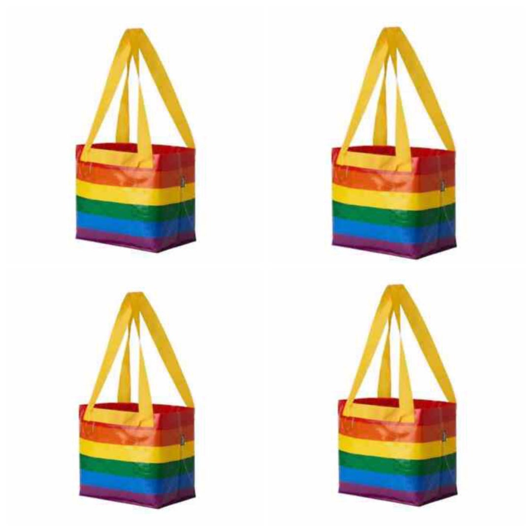 Four (4) IKEA Storstomma Small Pride Bag Rainbow ECO Shopping Bags NEW ...