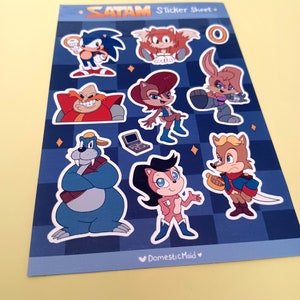 Sonic Satam Sticker Sheet - Etsy