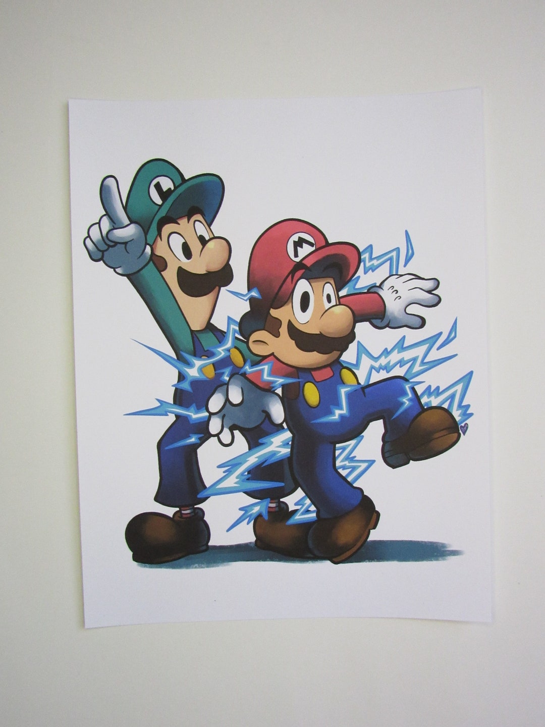 Mario and Luigi Thunder Move Print 8x11 - Etsy